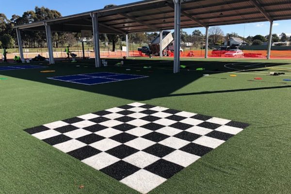 Black & White Synthetic Grass Chess Board 3 x 3m | Artificial Grass Shop